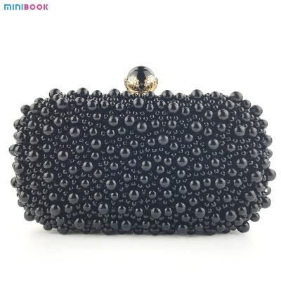 China Crystals Beaded Pearl Clutch Evening Bag for Women Wedding Party 25cm for sale