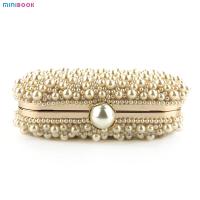 China Crystals Beaded Pearl Clutch Evening Bag for Women Wedding Party 25cm for sale