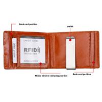 China Men's Genuine Leather Wallet with Multi-functional Coin Purse 8 Card Slots RFID Blocking for sale