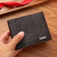 China Polyester Lining Classic Men Wallet Short Fashion Coin Pocket Card Holder Purse 8 Slot for sale