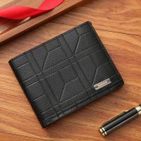 China Polyester Lining Classic Men Wallet Short Fashion Coin Pocket Card Holder Purse 8 Slot for sale