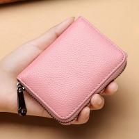 China RFID PU Leather Multi Position Credit Card Holder Zipper Wallet 12 Card Slots for sale