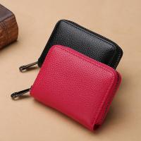China RFID PU Leather Multi Position Credit Card Holder Zipper Wallet 12 Card Slots for sale