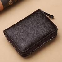 China RFID PU Leather Multi Position Credit Card Holder Zipper Wallet 12 Card Slots for sale