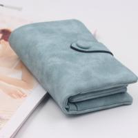 China Korean Style Short Female Purse Tri-fold Wallet Soft Pu Leather 8 Card Slots for sale
