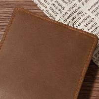 China Vintage Genuine Cow Leather Coin Purse Money Clip Wallet Open Closure for Men Women 10cm for sale