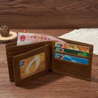 China Vintage Genuine Cow Leather Coin Purse Money Clip Wallet Open Closure for Men Women 10cm for sale