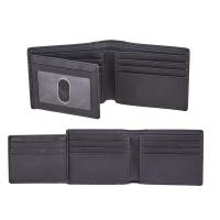 China Genuine Cowhide Men's Short Wallet Mixed Color Leather Daily Life Anti-Theft RFID Blocking for sale