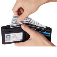 China Genuine Cowhide Men's Short Wallet Mixed Color Leather Daily Life Anti-Theft RFID Blocking for sale