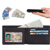 China Genuine Cowhide Men's Short Wallet Mixed Color Leather Daily Life Anti-Theft RFID Blocking for sale
