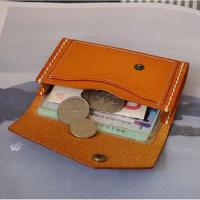 China Handmade Genuine Leather Mens Wallet with Coin Pocket 11.2cm x 7.5cm Short Anti-Theft for sale