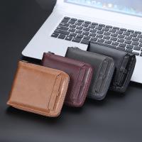 China Vintage Retro Genuine Leather Zipper Closure Handmade Man Purse Wallet Custom Logo Available for sale