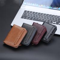 China Vintage Retro Genuine Leather Zipper Closure Handmade Man Purse Wallet Custom Logo Available for sale