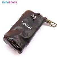 China Vintage Cowhide Leather Keychain Coin Purse for Women Men Low MOQ Mix Models Custom Logo for sale