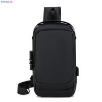 China Men's Oxford Cloth Crossbody Sling Bag with USB Port Waterproof 20L Capacity for sale