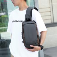 China Men's Oxford Cloth Crossbody Sling Bag with USB Port Waterproof 20L Capacity for sale
