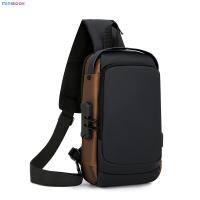 China Men's Oxford Cloth Crossbody Sling Bag with USB Port Waterproof 20L Capacity for sale