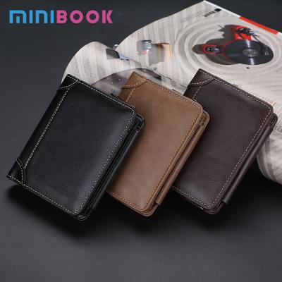 China Trifold PU Leather Men's Wallet with Zipper Buckle and Coin Pocket Short Size 12cm for sale
