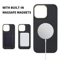 China Genuine Leather Phone Case for iPhone 11-15 Pebble Leather Shockproof Business Cover for sale