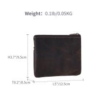 China Genuine Leather Mini Coin Purse Keychain Money Bag Men Key Pouch Credit Card Holder Wallet 2.5x1.5in for sale