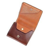 China Genuine Leather Bifold Wallet for Men Lightweight Anti-Theft Short Wallet 9x8x1.5cm for sale