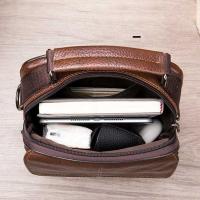 China Genuine Leather Men Small Flap Top Handle Handbags Crossbody Bag Shoulder Messenger 30cm for sale