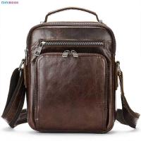 China Retro Brown Cowhide Leather Messenger Bag for Men Durable 15.6 Inch Laptop Shoulder Bag for sale