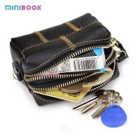 China Genuine Leather Keychain Pouch Small Women Zipper Hasp Closure Purse 10.5x8x5.5cm for sale