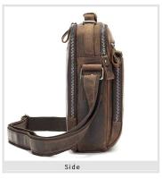 China Retro Brown Cowhide Leather Messenger Bag for Men Durable 15.6 Inch Laptop Shoulder Bag for sale