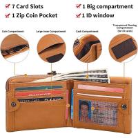 China Genuine Leather RFID Wallet Open Closure Anti-Theft Design for Women Travel Business 11.5cm for sale
