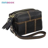China Genuine Leather Keychain Pouch Small Women Zipper Hasp Closure Purse 10.5x8x5.5cm for sale