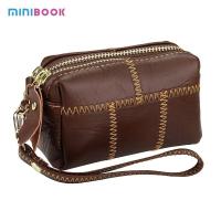 China Genuine Leather Keychain Pouch Small Women Zipper Hasp Closure Purse 10.5x8x5.5cm for sale