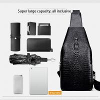 China Men's PU Leather Crossbody Chest Bag Alligator Pattern Fashion Casual Shoulder Bag for sale