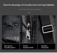 China Men's PU Leather Crossbody Chest Bag Alligator Pattern Fashion Casual Shoulder Bag for sale