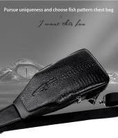 China Men's PU Leather Crossbody Chest Bag Alligator Pattern Fashion Casual Shoulder Bag for sale