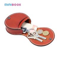 China Genuine Leather Coin Purse Mini Wallet with Keyring 8.8x8.8x2.5 cm OEM ODM Custom for sale