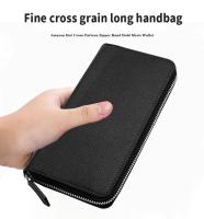 China Multi-Function Clutch Budget Long Zipper Wallet with Cross Pattern and PU Leather for sale