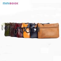 China Genuine Leather Coin Purse with Keyring 12x9x10 cm Custom Rectangle Card Holder Wallet for sale