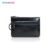 China Genuine Leather Coin Purse with Keyring 12x9x10 cm Custom Rectangle Card Holder Wallet for sale