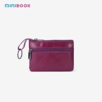 China Genuine Leather Coin Purse with Keyring 12x9x10 cm Custom Rectangle Card Holder Wallet for sale