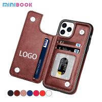 China PU Leather Kickstand Phone Case Wallet with Card Slots for iPhone Shockproof Lightweight for sale