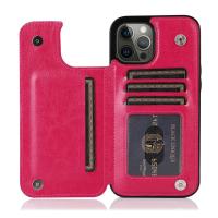 China PU Leather Kickstand Phone Case Wallet with Card Slots for iPhone Shockproof Lightweight for sale