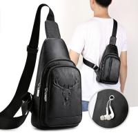 China Men PU Leather Crossbody Sling Bag Travel Belt Bag 30cm Crocodile Grain Custom for sale