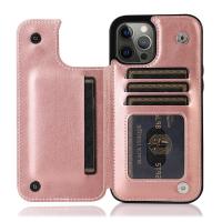China PU Leather Kickstand Phone Case Wallet with Card Slots for iPhone Shockproof Lightweight for sale