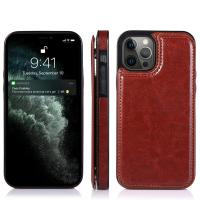 China PU Leather Kickstand Phone Case Wallet with Card Slots for iPhone Shockproof Lightweight for sale