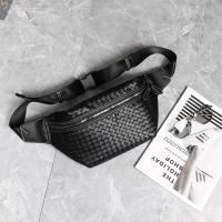 China Men's PU Leather Crossbody Waist Bag Large Capacity Travel Shoulder Bag 30x15x8cm for sale
