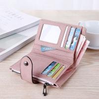 China PU Leather Short Wallet for Women Anti-Theft RFID Blocking 13.5cm x 10cm for sale