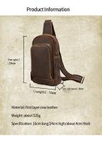 China Functional Customized Cowhide Leather Sling Crossbody Backpack for Travel Hiking 25L for sale
