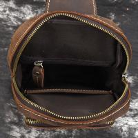 China Functional Customized Cowhide Leather Sling Crossbody Backpack for Travel Hiking 25L for sale