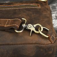 China Functional Customized Cowhide Leather Sling Crossbody Backpack for Travel Hiking 25L for sale
